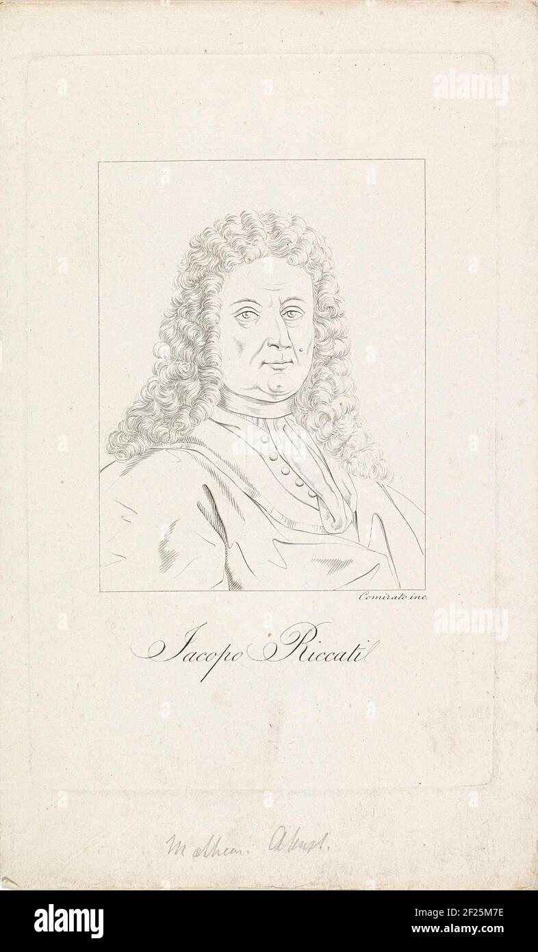 Portrait of mathematician Jacopo Francesco Riccati Stock Photo - Alamy