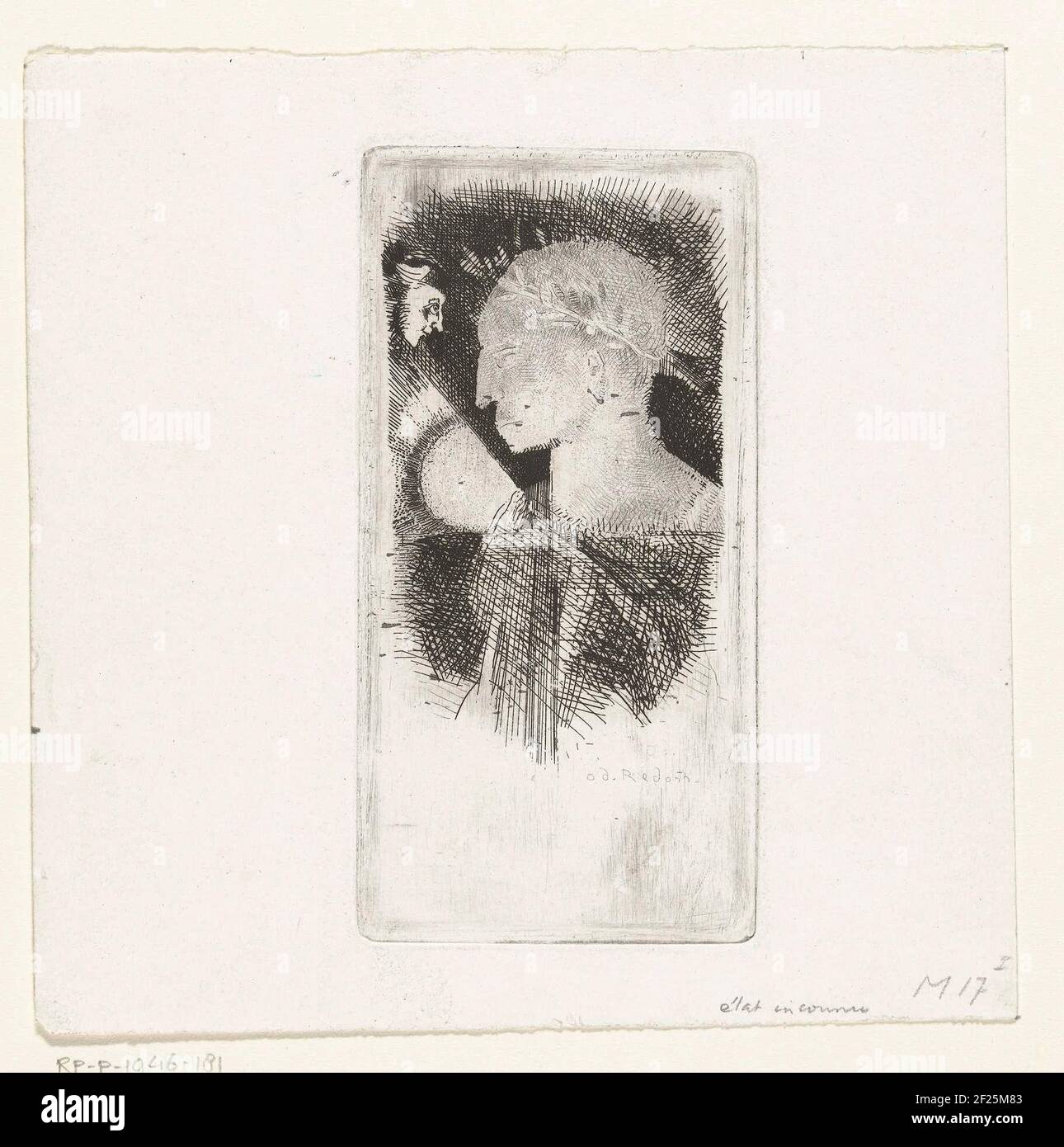 False glory; Mauvaise Gloire.buste from a man with a laurel wreath, a ...