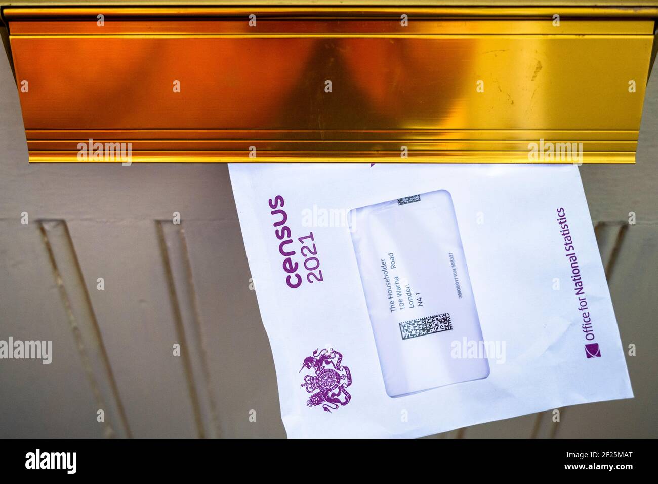 The official 2021 Census letter arriving through a domestic letterbox ...