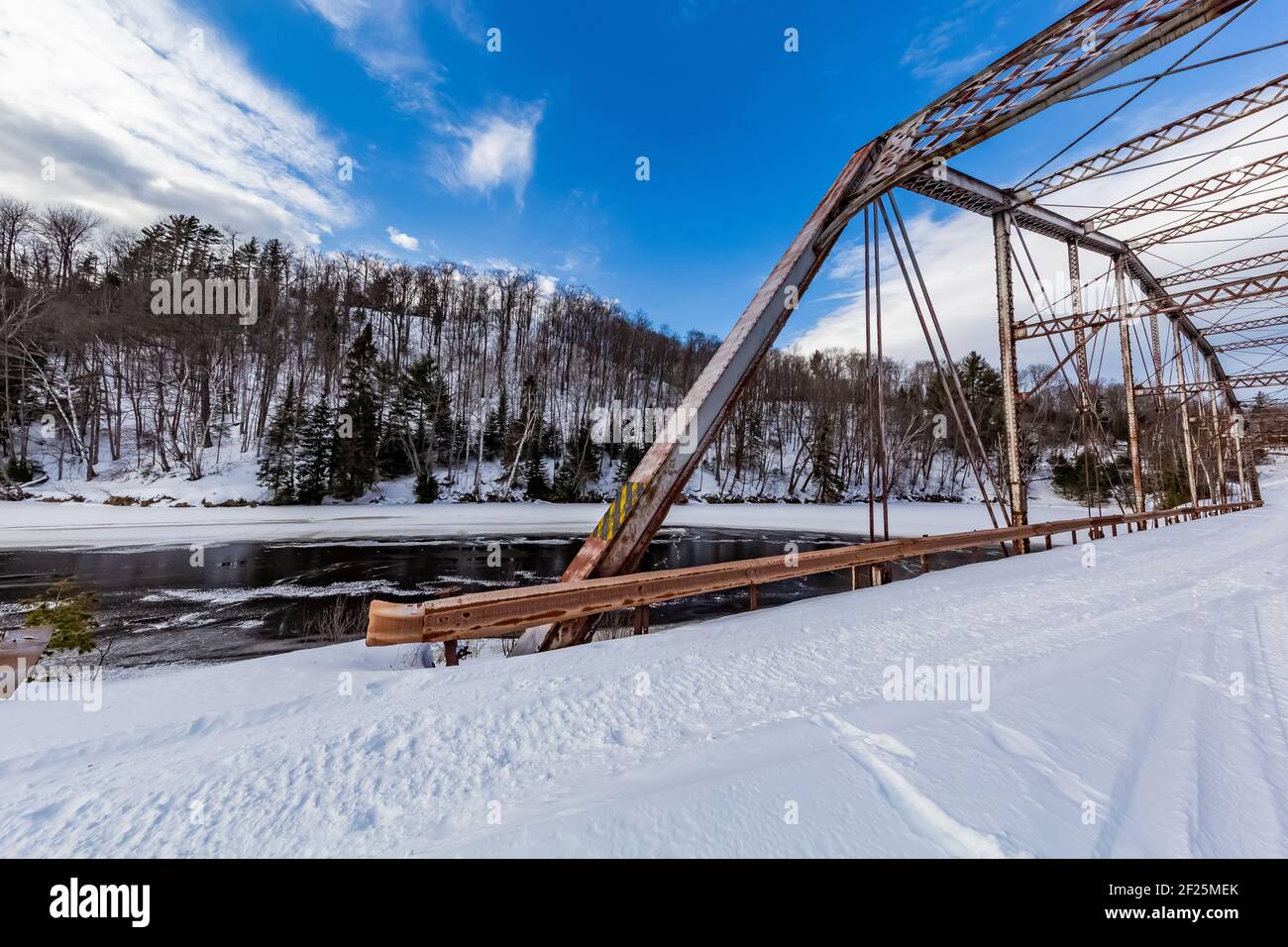 Steel Bridge, now a recreational bridge, spanning the Dead River in ...