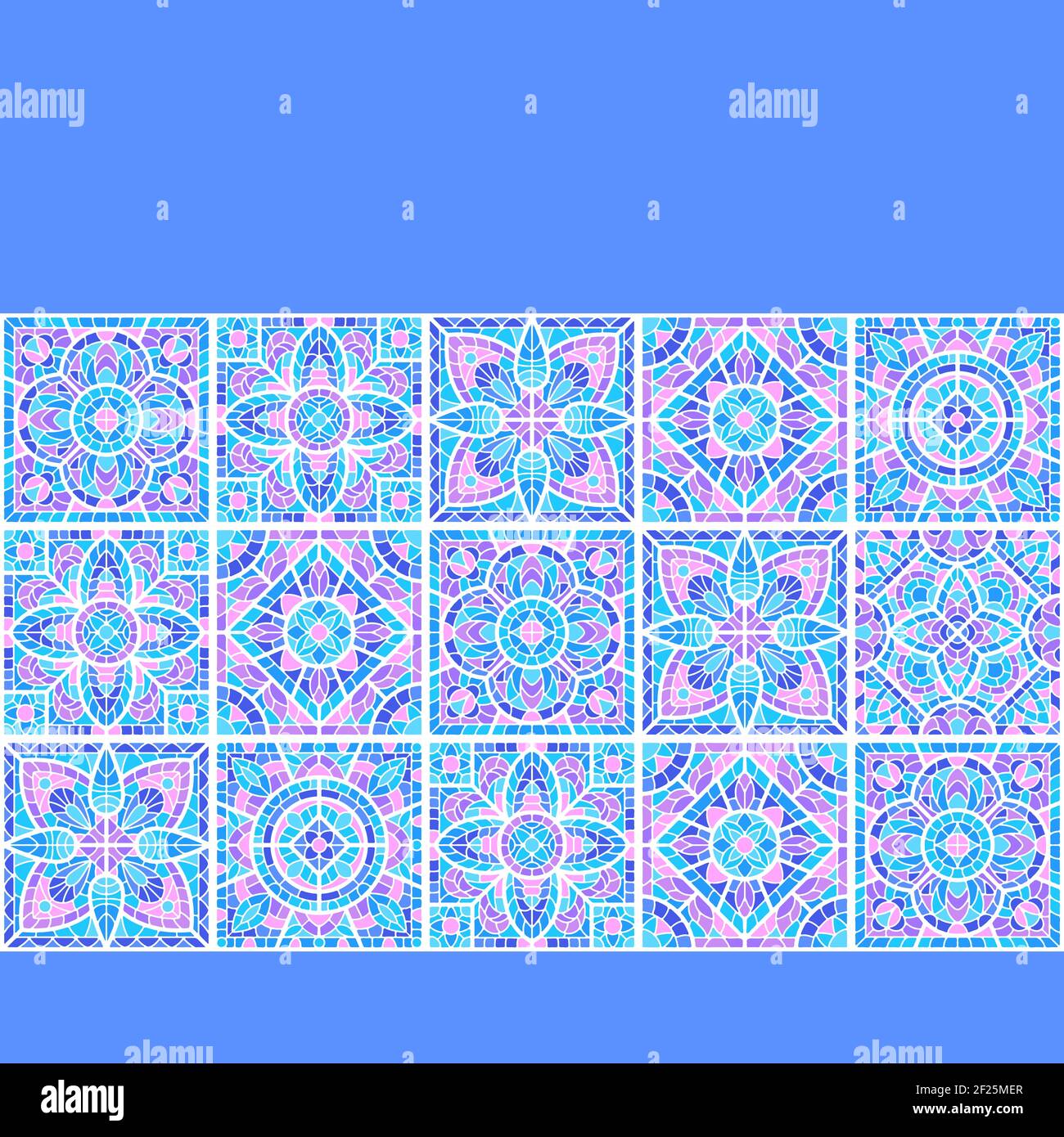 Blue ceramic mosaic Stock Vector Images - Alamy