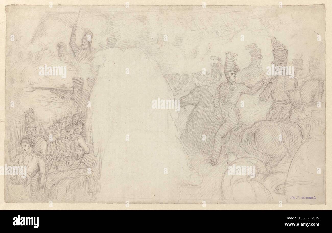 Detail from the painting the Battle of Waterloo Stock Photo - Alamy