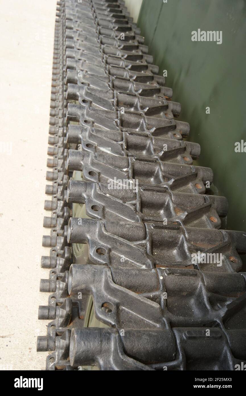 tracks of the modern Russian army tank close Stock Photo - Alamy