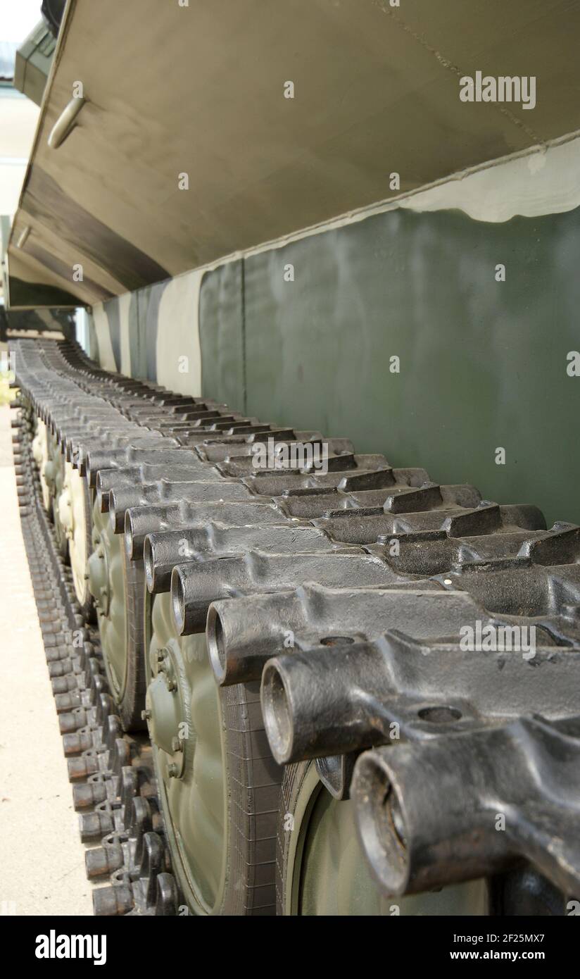 tracks of the modern Russian army tank close Stock Photo - Alamy