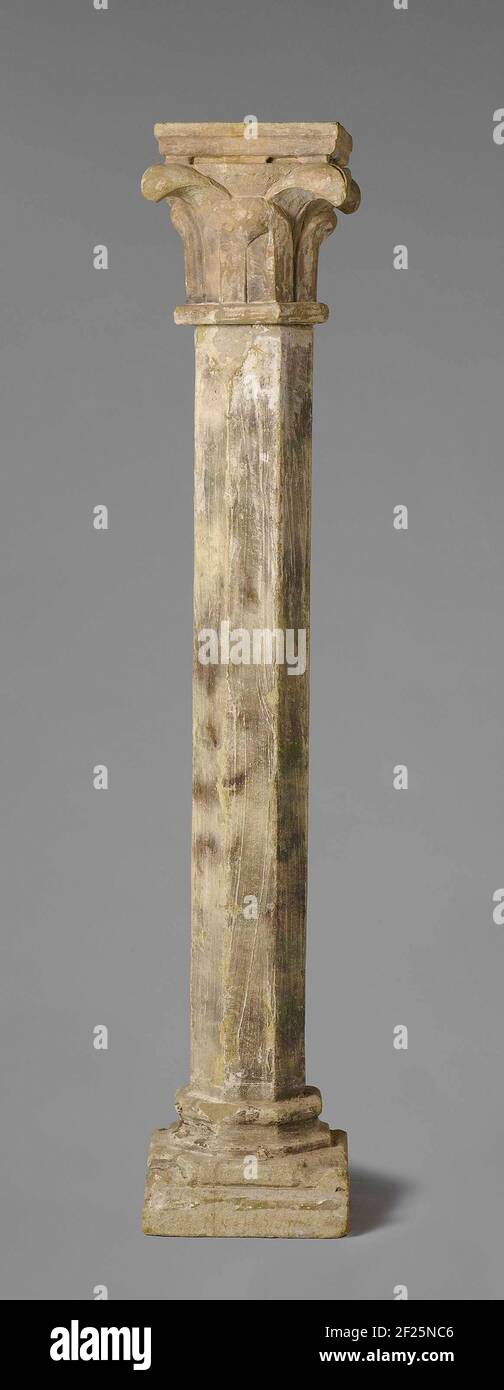 A column of sandstone with octagonal shaft. An octagonal hollow profile ...