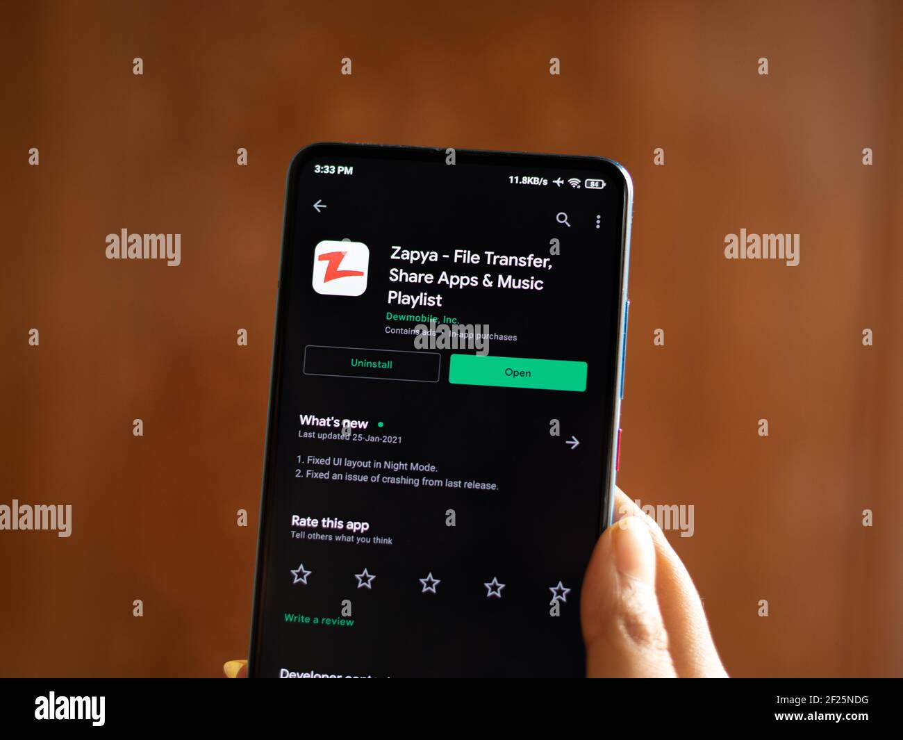 Assam, india - March 10, 2021 : Zapya logo on phone screen stock image ...