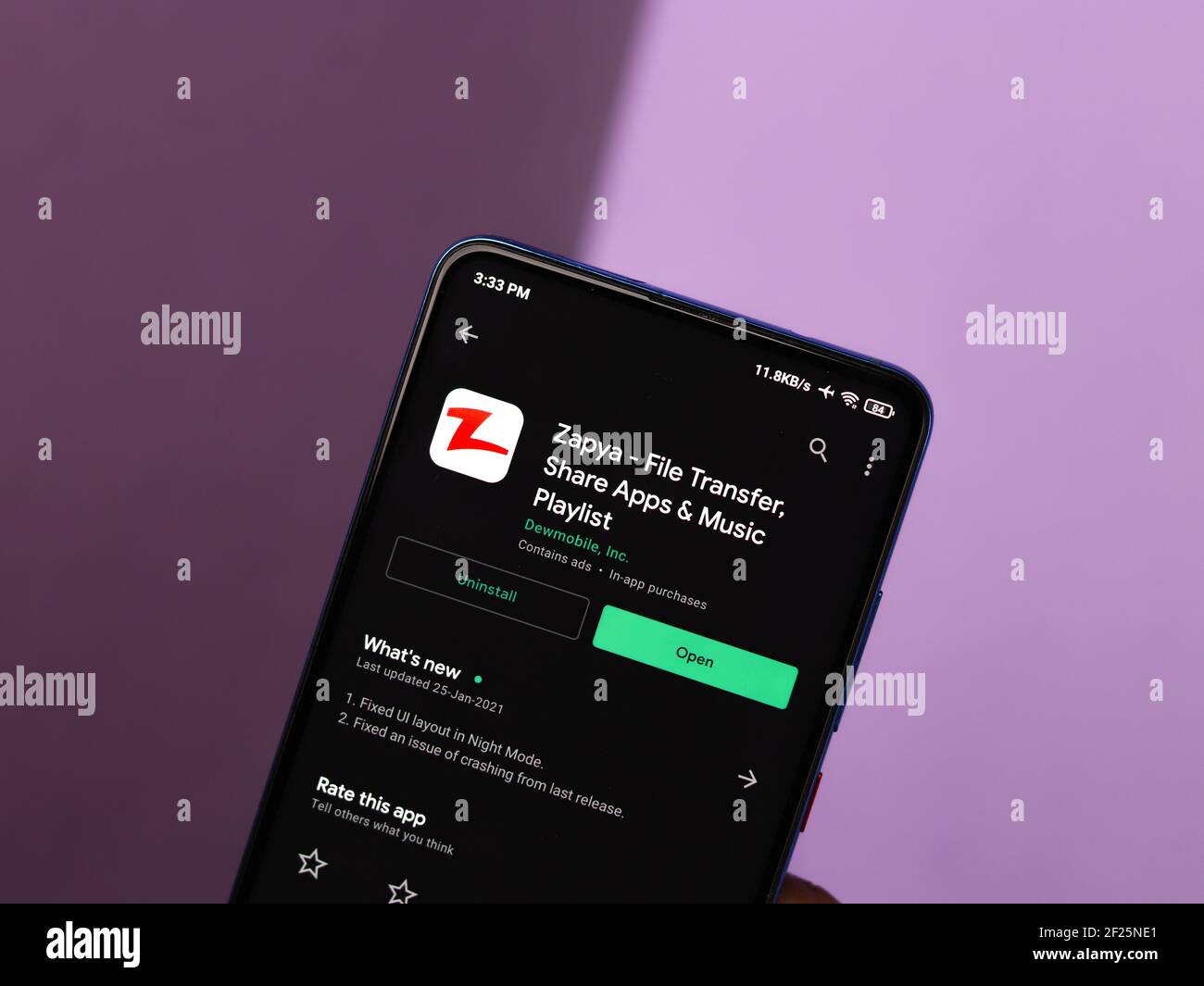 Assam, india - March 10, 2021 : Zapya logo on phone screen stock image ...