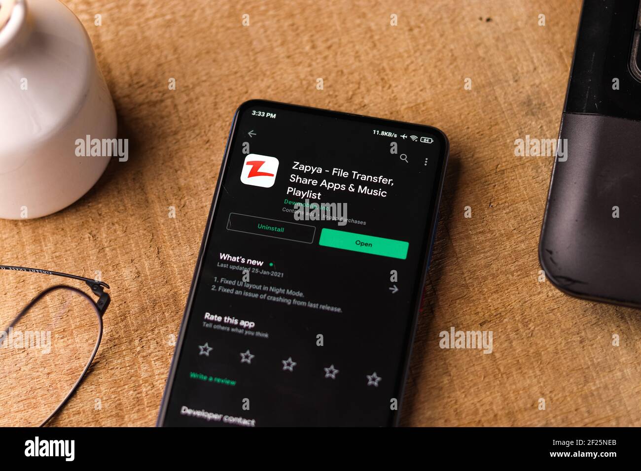 Assam, india - March 10, 2021 : Zapya logo on phone screen stock image ...