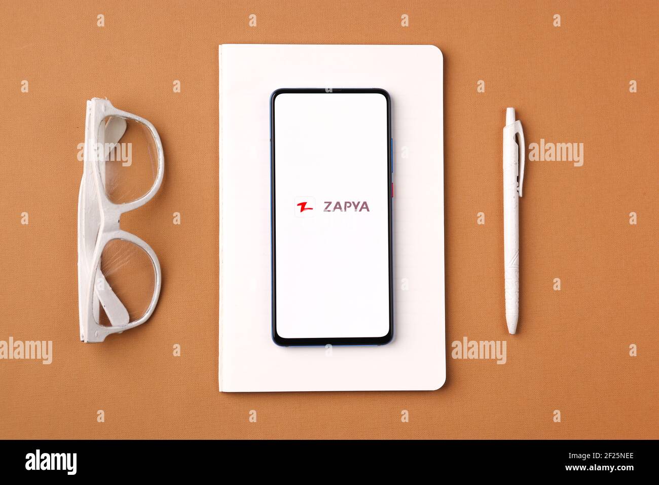 Assam, india - March 10, 2021 : Zapya logo on phone screen stock image ...