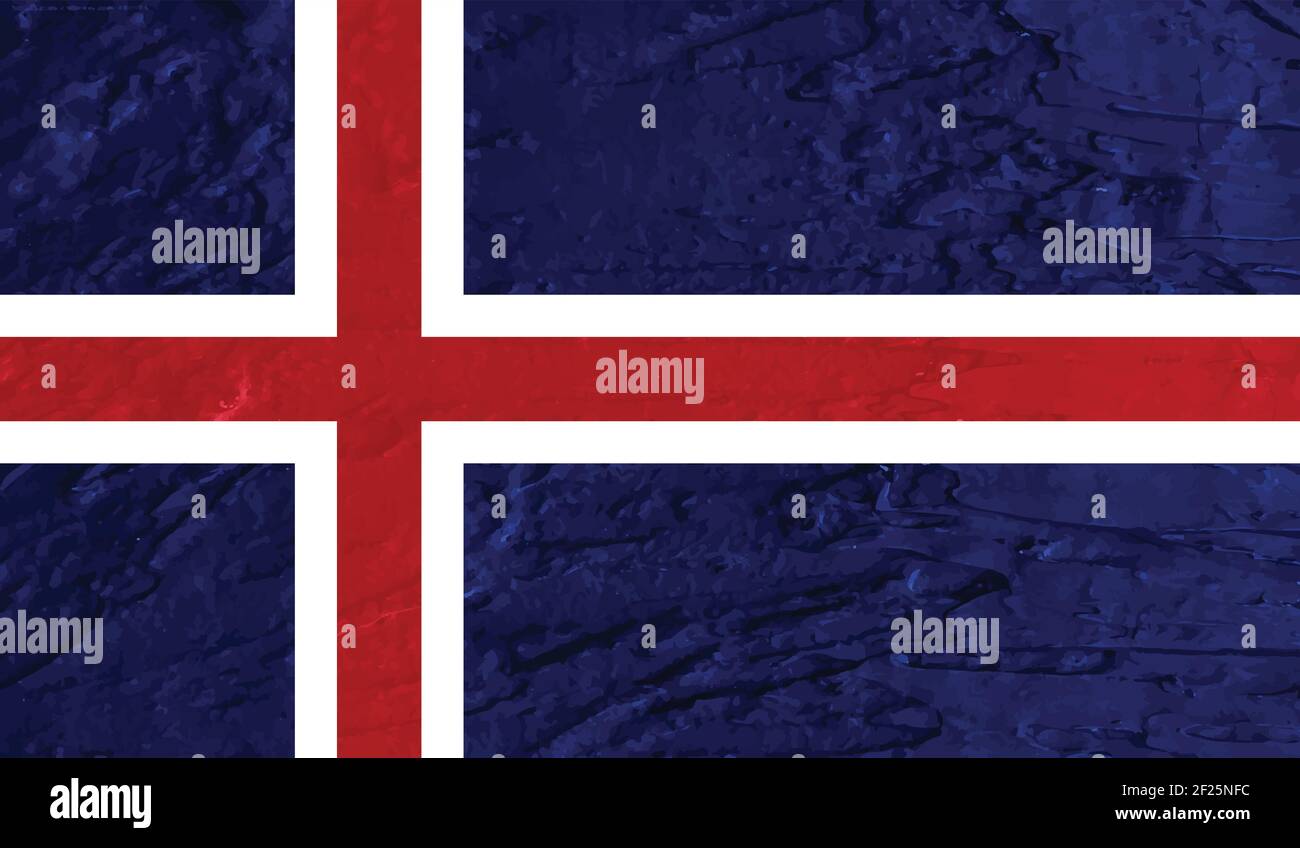 Iceland flag. Icelandic banner with scratched texture, grunge Stock ...