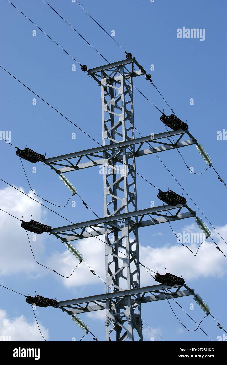 electric pylon in the center of Moscow, Russian Stock Photo - Alamy