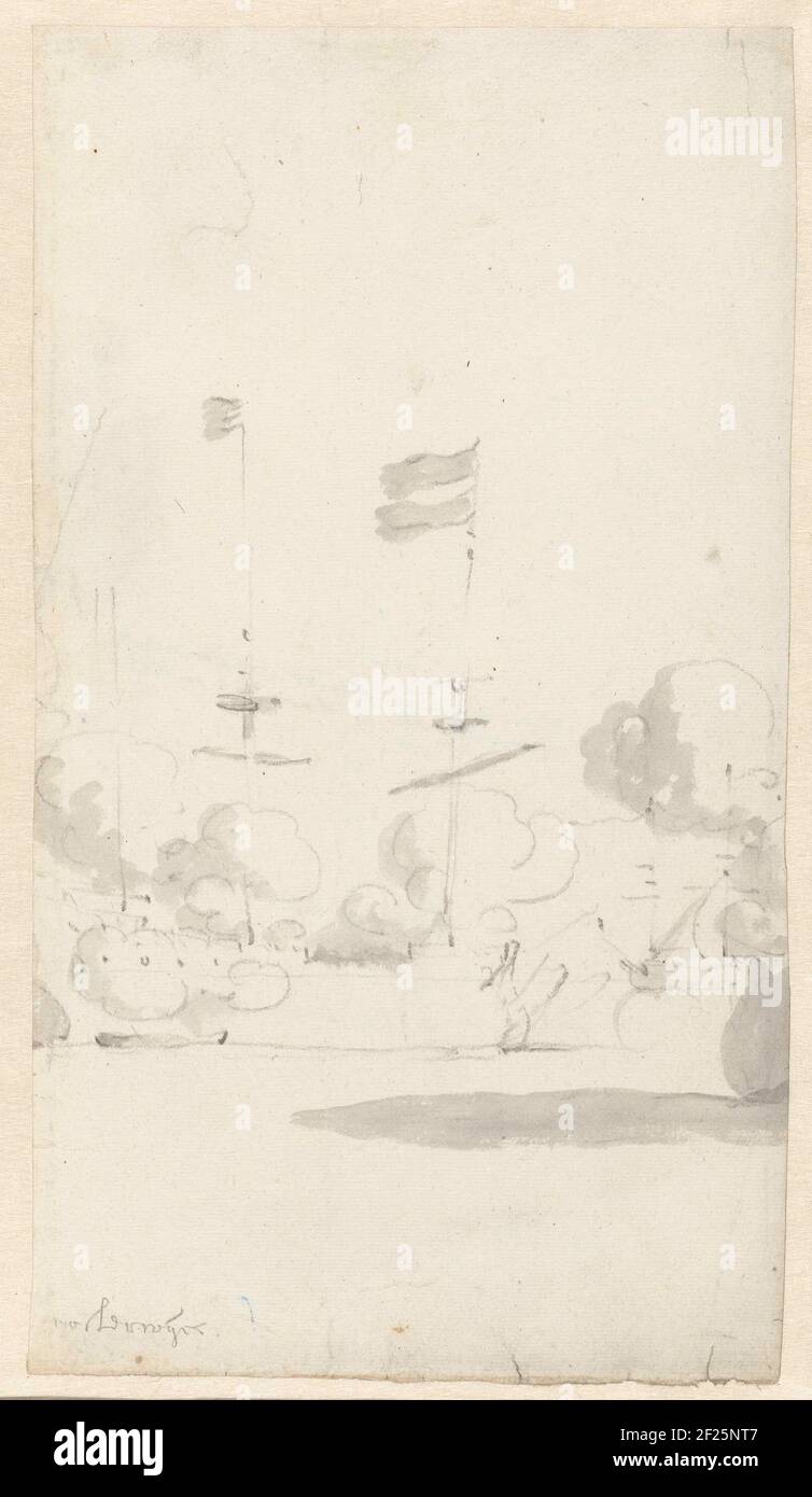 The ship Oosterwijk during the Battle of Lowestoft on 13 June 1665 ...