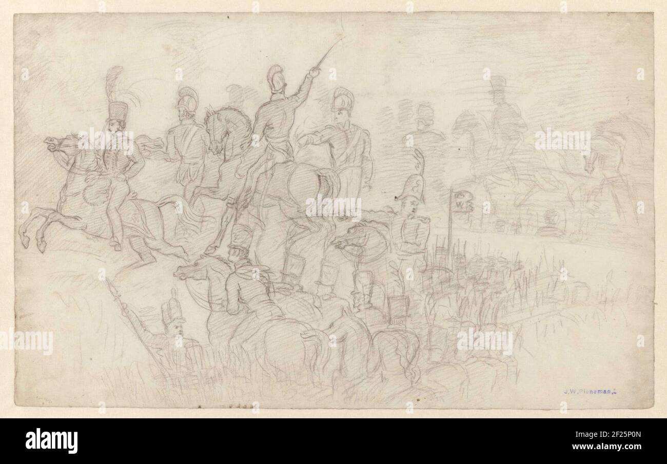 Detail from the painting the Battle of Waterloo Stock Photo - Alamy