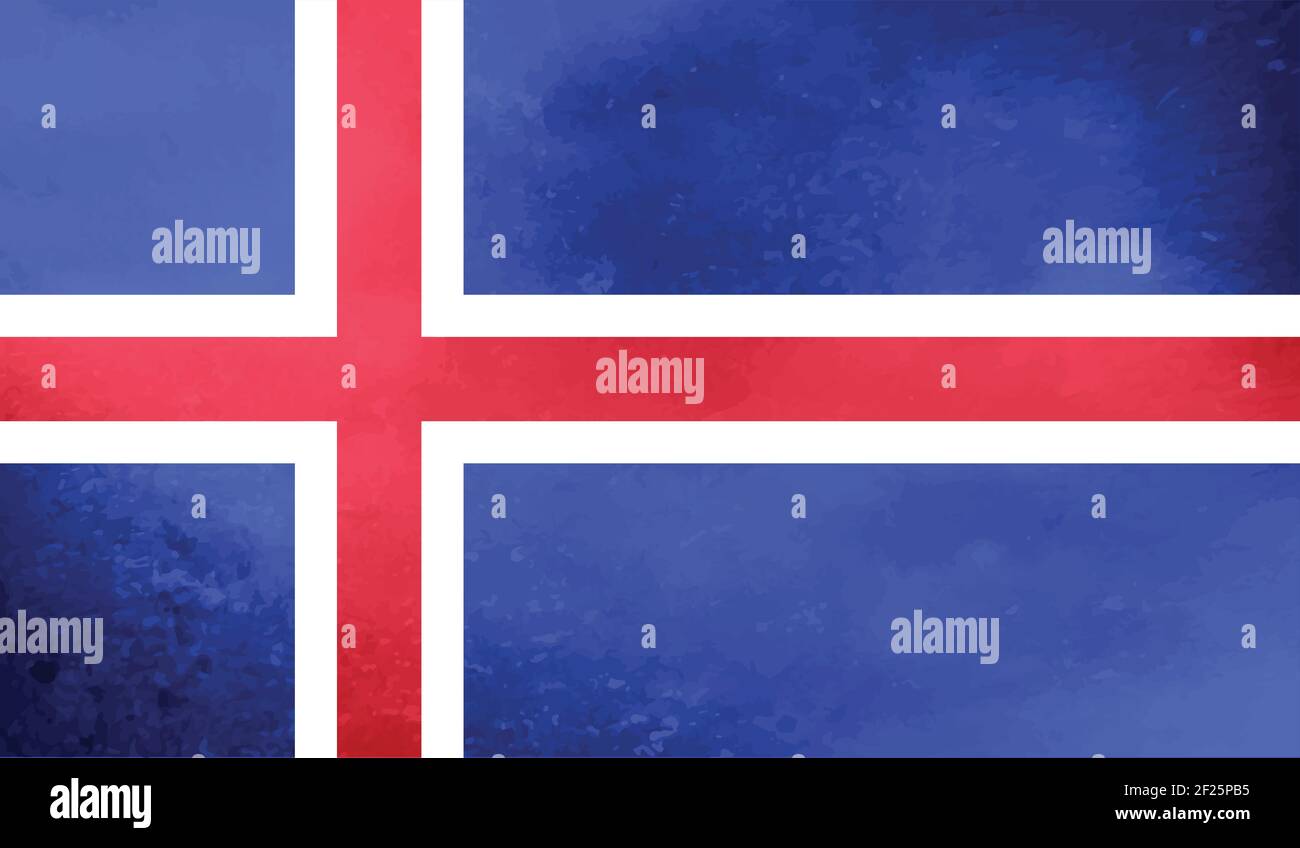 Iceland flag. Icelandic banner with scratched texture, grunge Stock ...