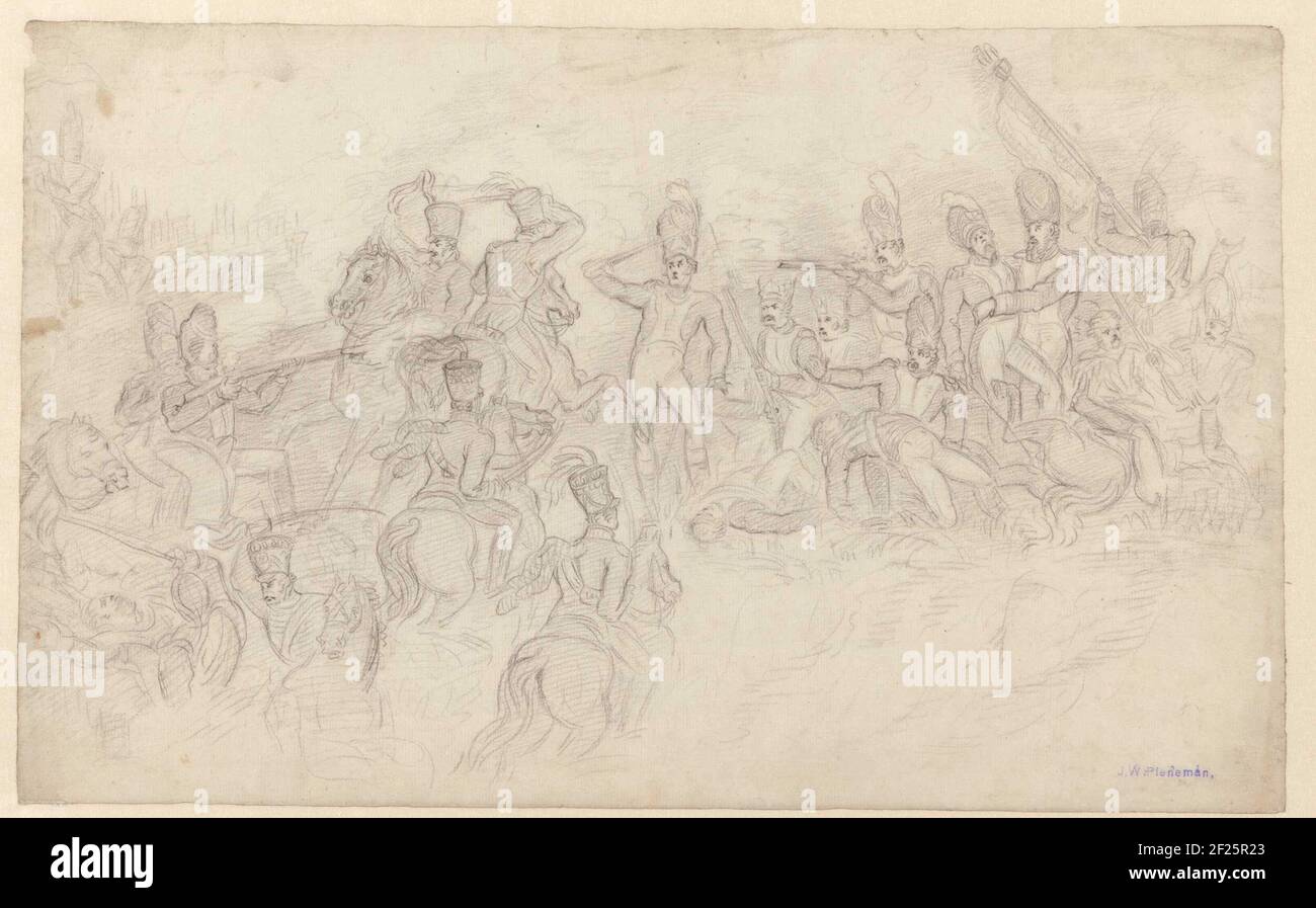 Detail from the painting the Battle of Waterloo Stock Photo - Alamy