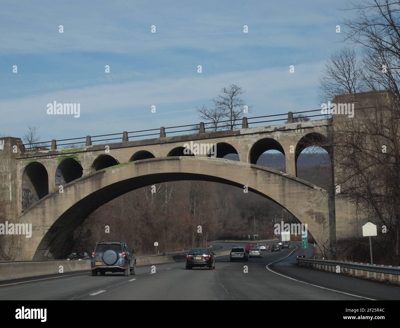 The Delaware River railroad viaduct over the Delaware River between New ...