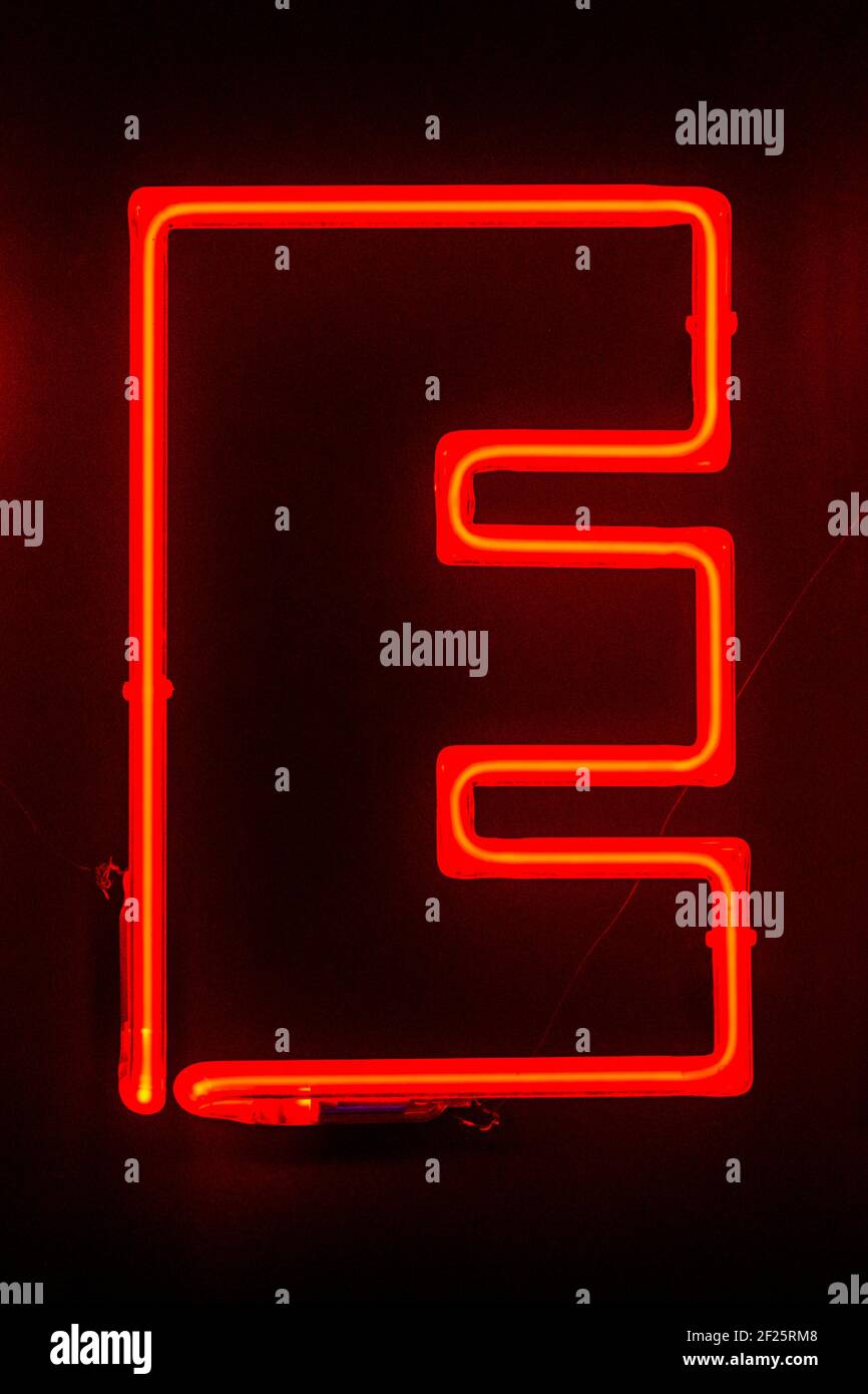 Neon letter e hi-res stock photography and images - Alamy