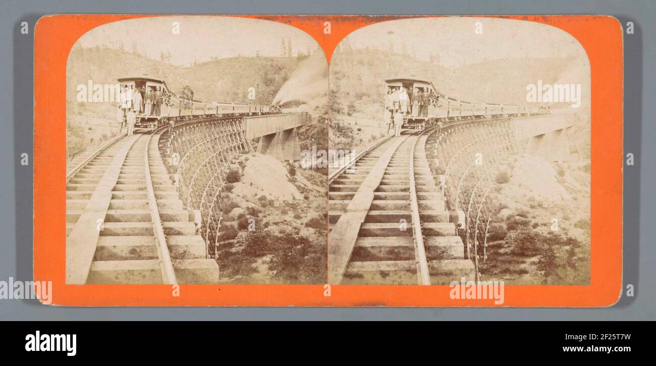 Long Ravine Bridge, 120 ft. high, 818 ft. long, C.P.R.R Stock Photo - Alamy