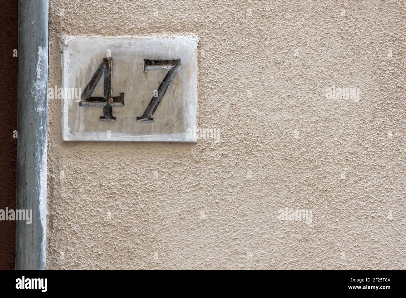 47 ancient house number, concept number Stock Photo - Alamy