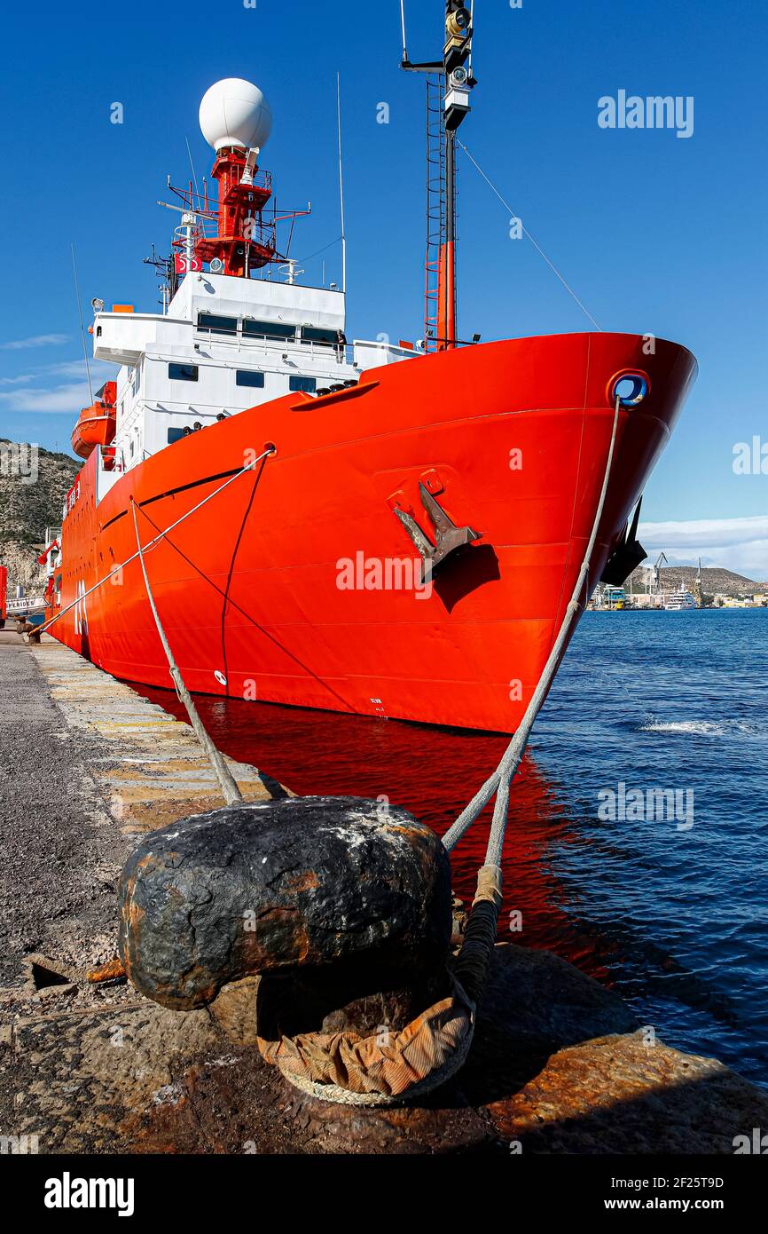Oceanographic ship of the Spanish Navy leaving for Antarctica. ABEL F ...