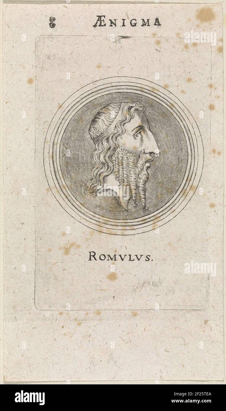 Cup of Romulus, founder and the first king of Rome. To an antique coin ...