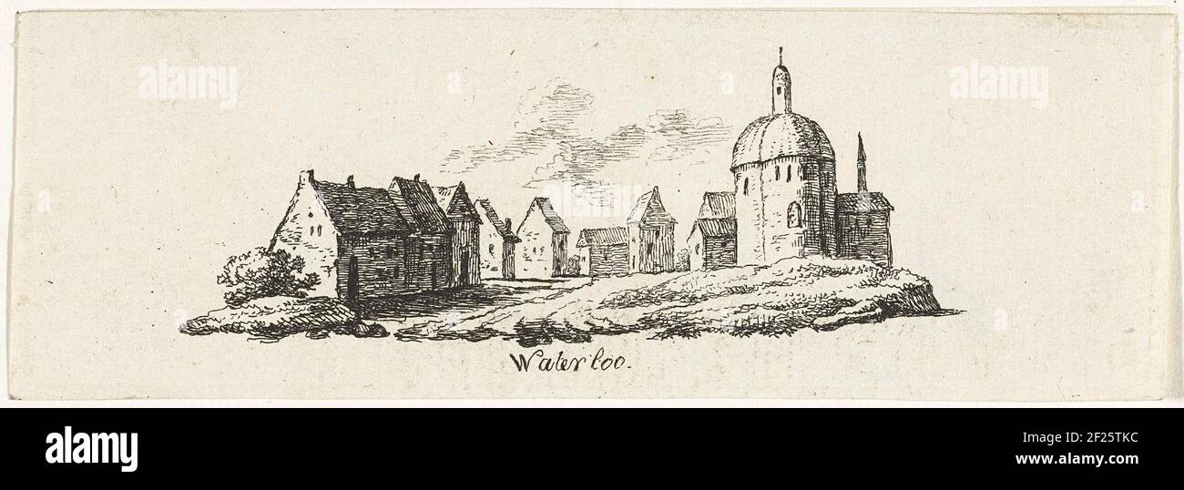 View of houses and a church; Waterloo Stock Photo - Alamy