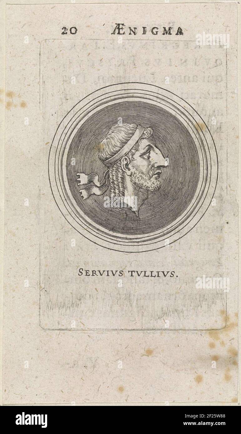 Cup of Tulius Tullius, the sixth king of Rome. To an antique coin from ...