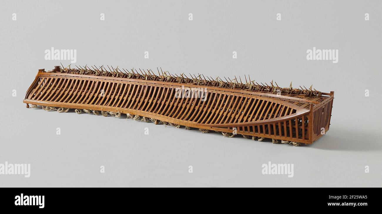 Model of a ship camel.The shallow waters around the Pampus sandbank off ...