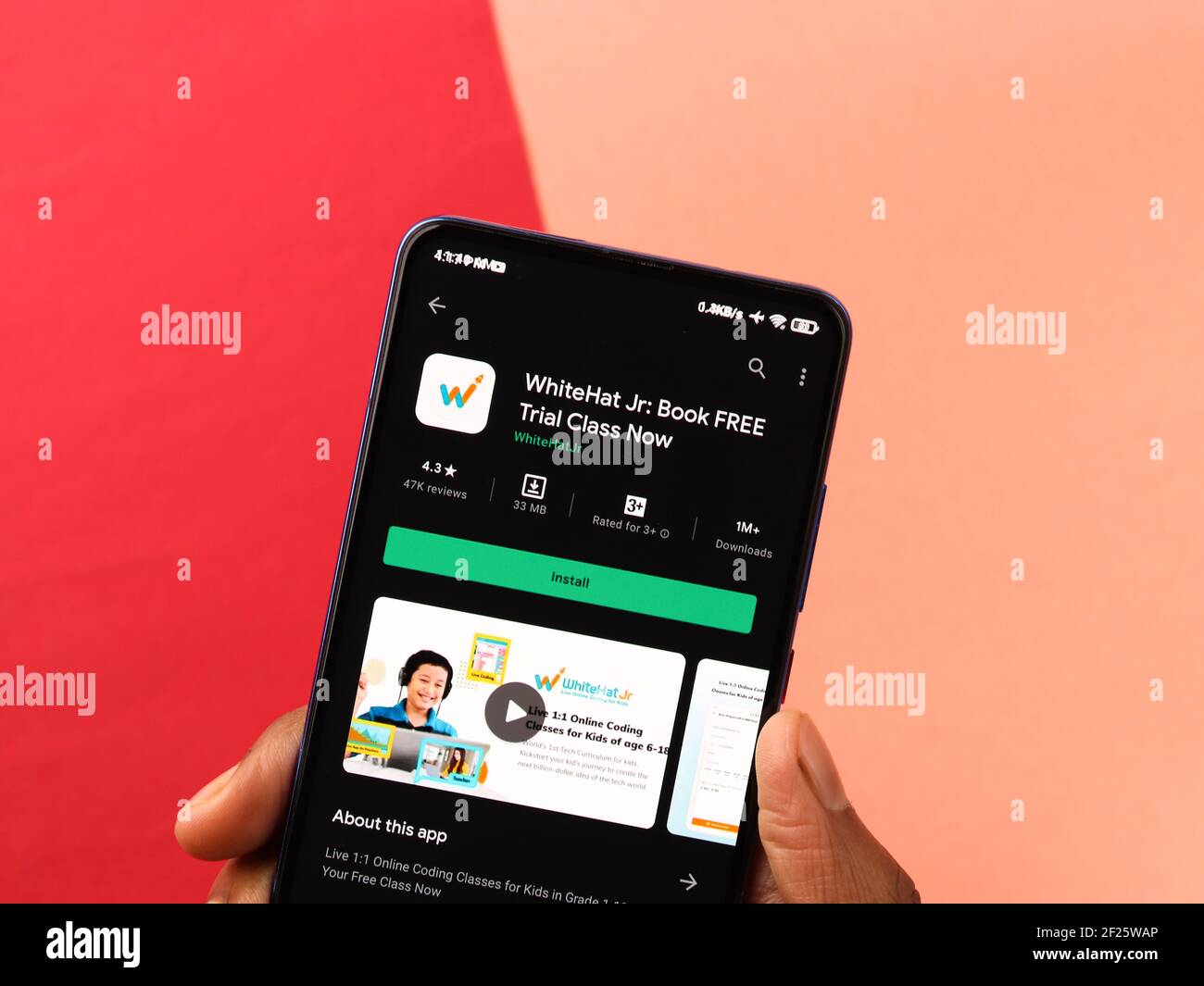 Assam, india - January 15, 2020 : Whitehat Jr logo on phone screen ...