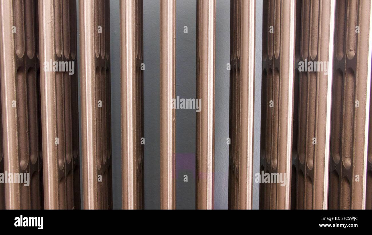 Full frame background of old fashioned metal cast iron radiator Stock ...