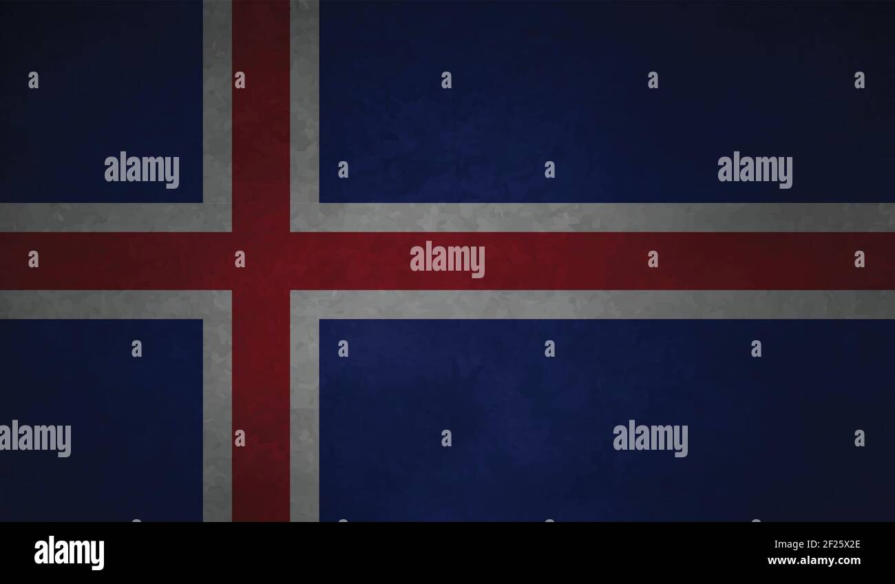 Iceland flag. Icelandic banner with scratched texture, grunge Stock ...