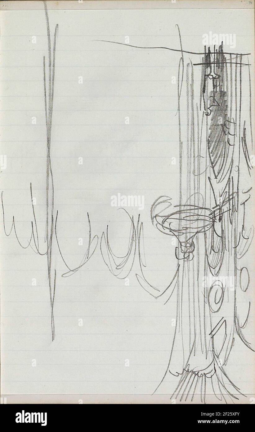 Spitsbogen en zuil.Part of a church interior, possibly the Notre Dame ...