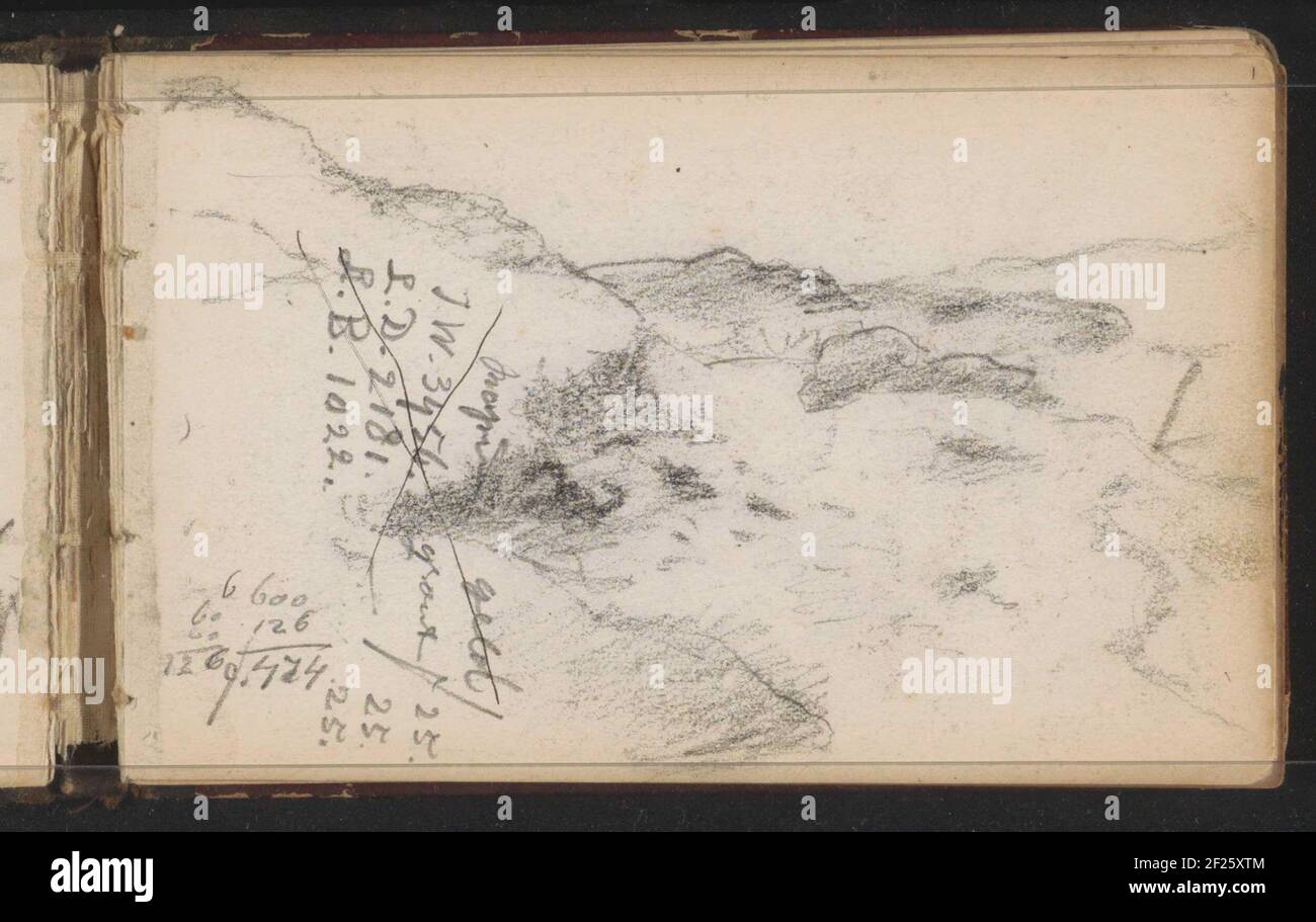 Heuvellandschap.Leaf 1 Recto from a sketchbook with 28 sheets Stock ...