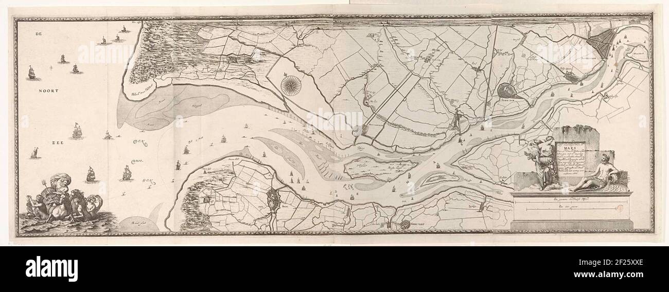 Map of the Maas van Rotterdam to the North Sea; Ation of the Maes of ...