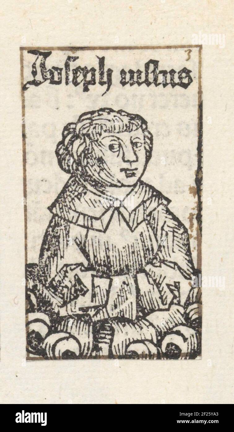 Jozef Justus; Joseph justus; Liber Chronicarum.A flower celk with a man ...