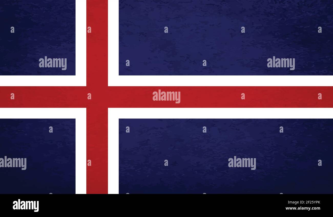 Iceland flag. Icelandic banner with scratched texture, grunge Stock ...