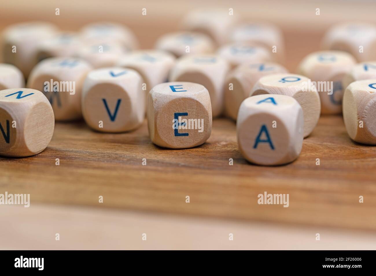 Lots of wooden cubes with letters printed on them Stock Photo - Alamy