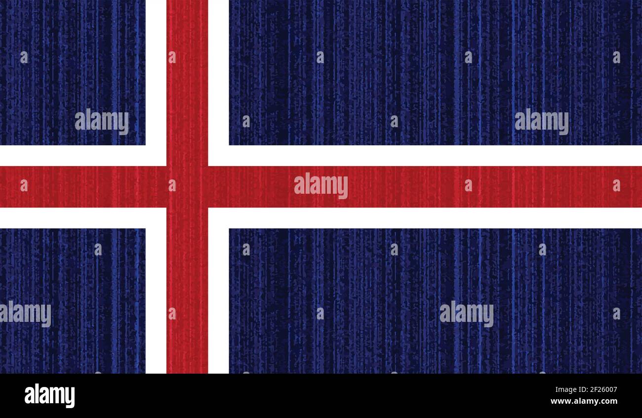 Iceland flag. Icelandic banner with scratched texture, grunge Stock ...