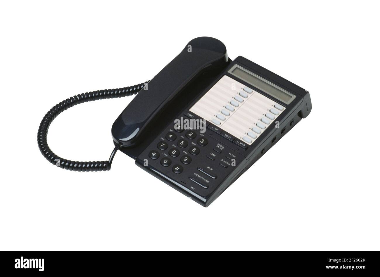 old push-button telephone isolated on a white background Stock Photo ...