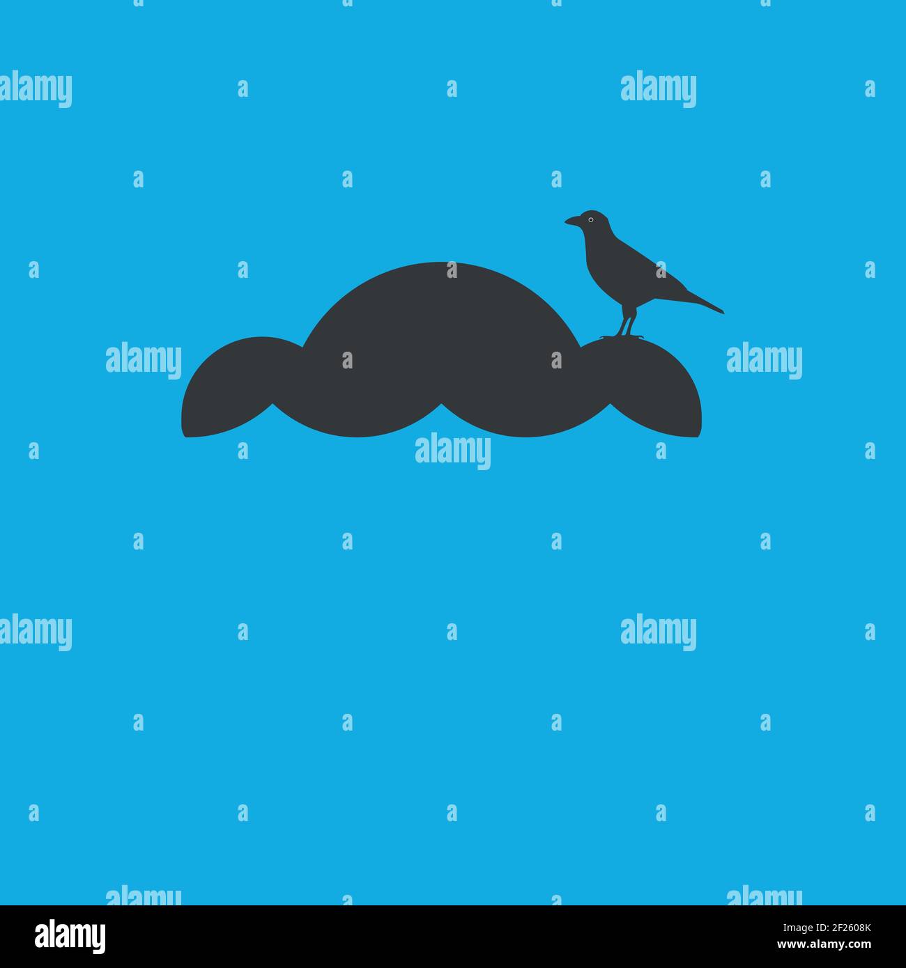 Bird sitting on rock Stock Vector Images - Alamy