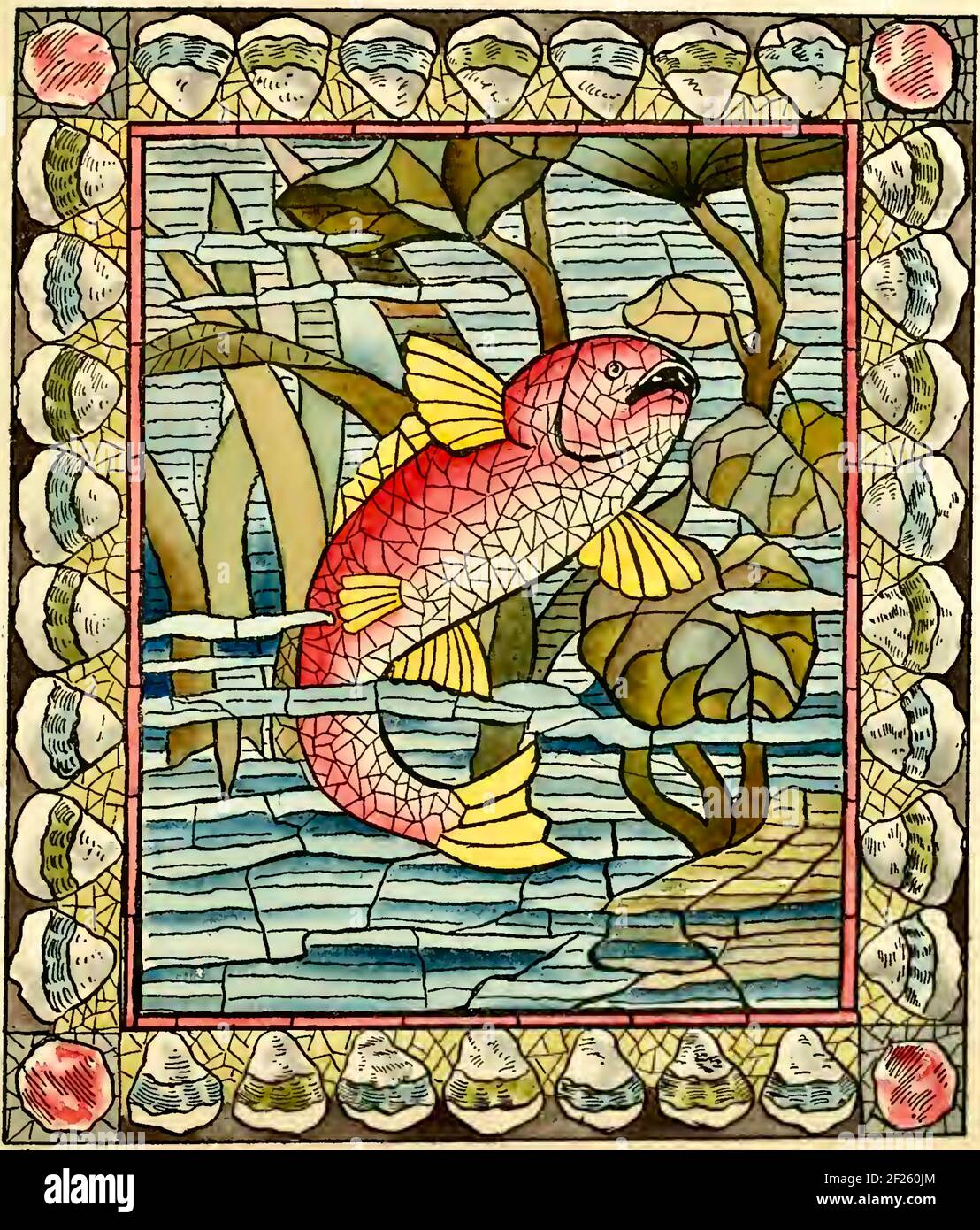 Aquatic screen design for the Belcher Mosaic Glass Company Stock Photo ...