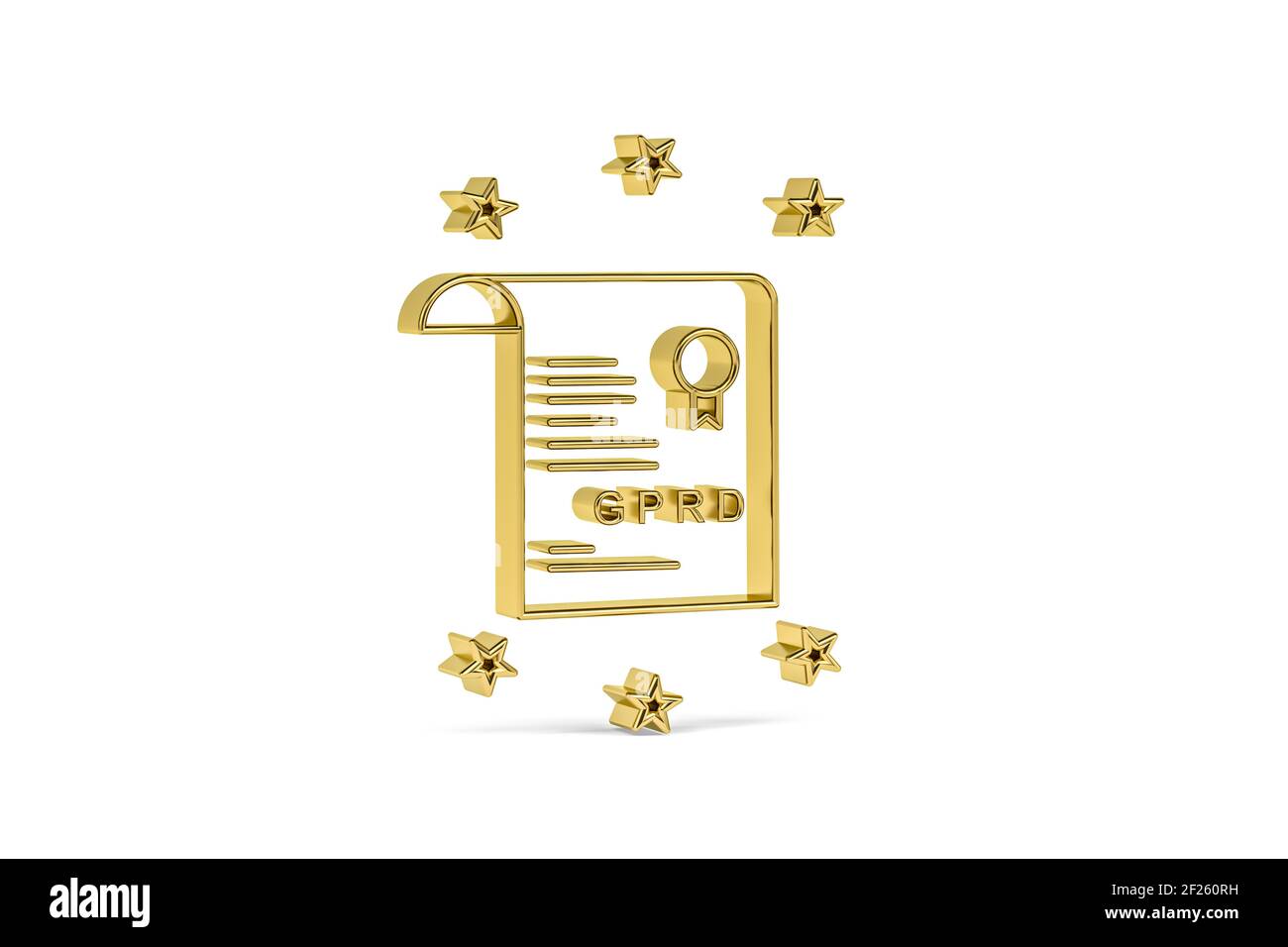 Golden 3d GDPR file icon isolated on white background - 3D render Stock ...
