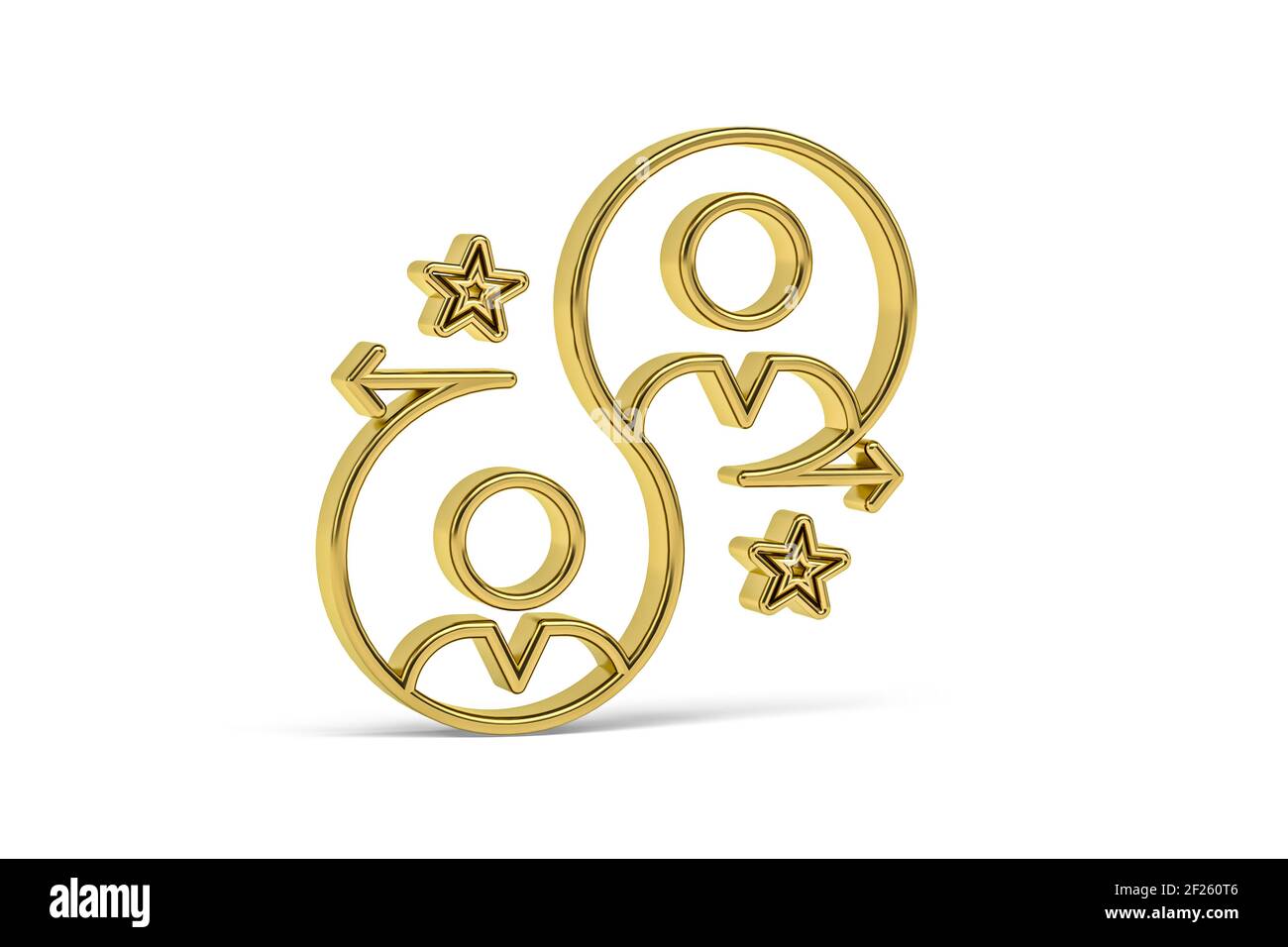 Golden 3d communication icon isolated on white background - 3D render ...
