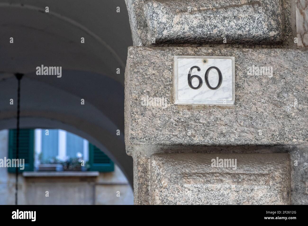 60 ancient house number, concept number Stock Photo - Alamy