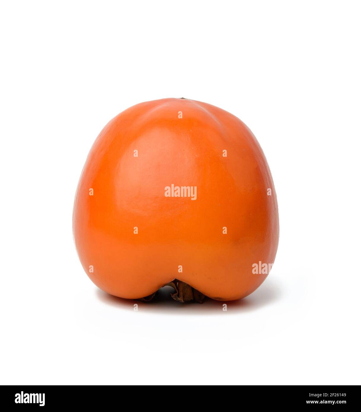 Round ripe persimmon isolated on white background Stock Photo - Alamy