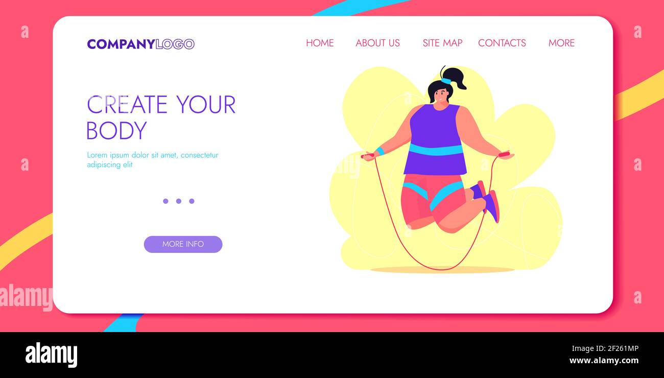 Athlete woman. Weightlift BodyBuilding Character Design for Landing ...