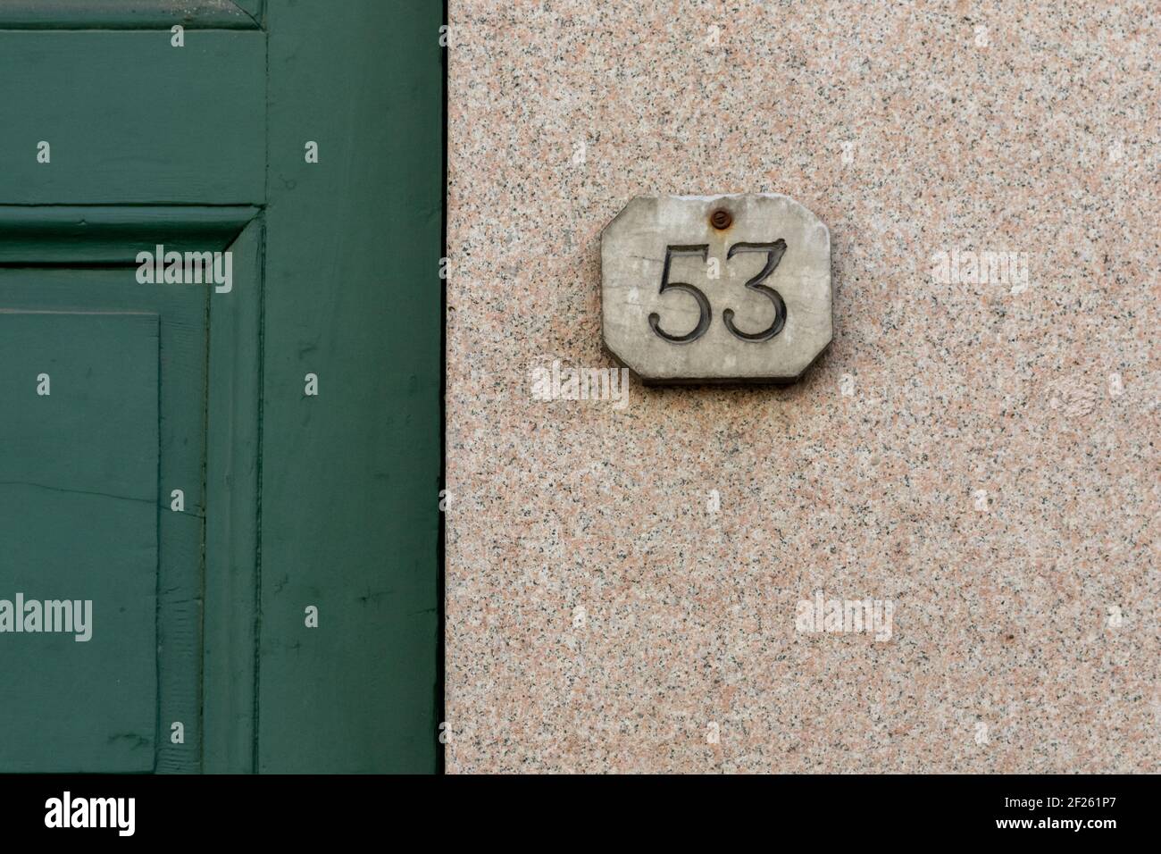 53 ancient house number, concept number Stock Photo - Alamy