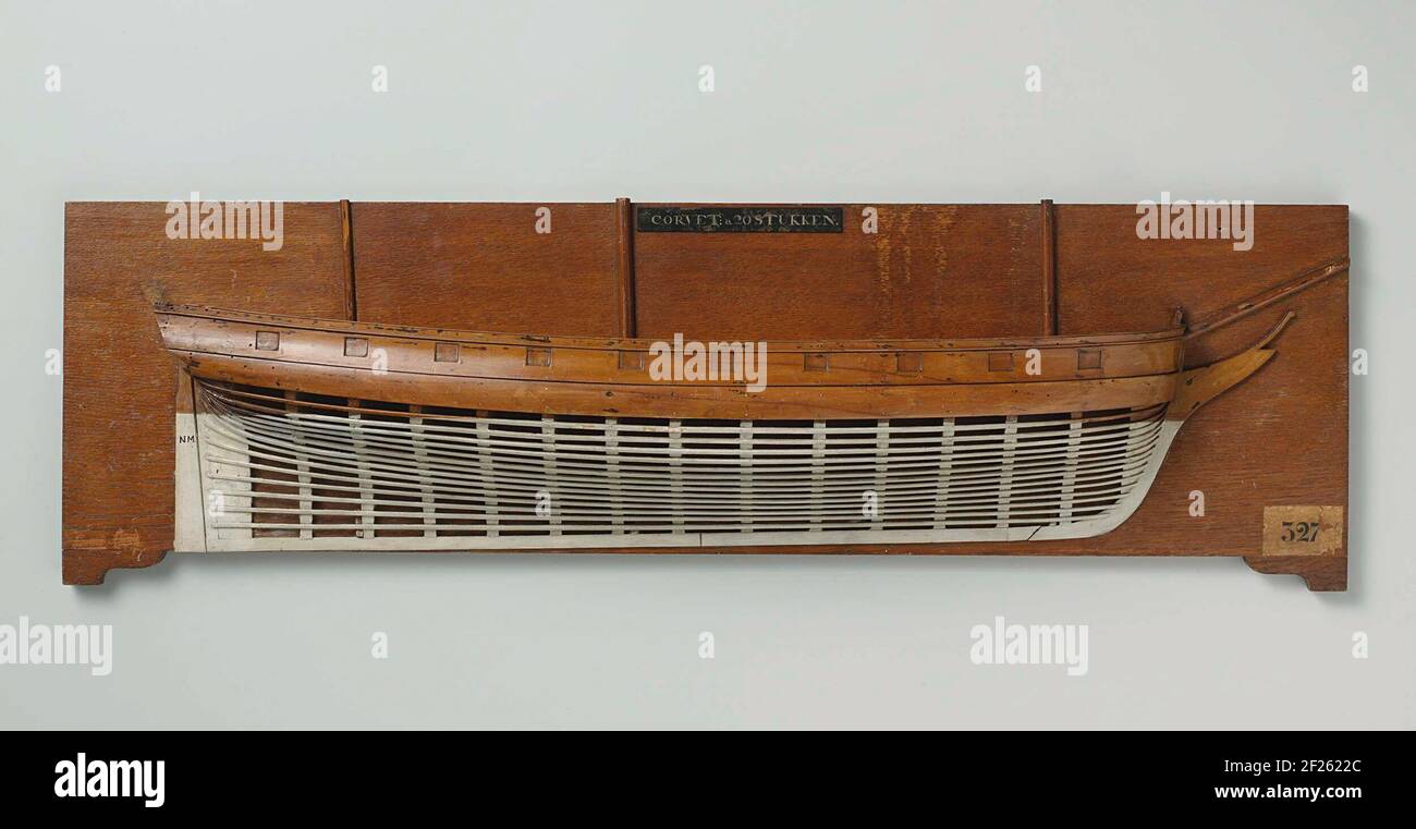 Half Model of a 20-Gun Sloop of War.Molds model (starboard) of a three ...
