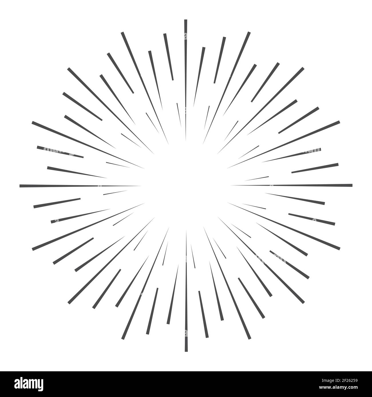 Starburst, sun rays. Comic explosion effect. Radial lines. Starburst, sunburst. Flat ...