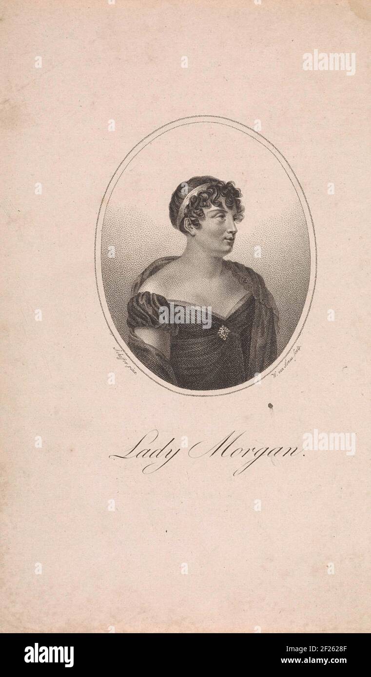 Portret van Sydney, Lady Morgan.Portrait of the Irish writer Sydney ...